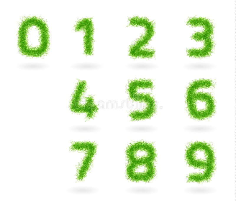 Numbers Made Grass Stock Illustrations – 142 Numbers Made Grass Stock ...