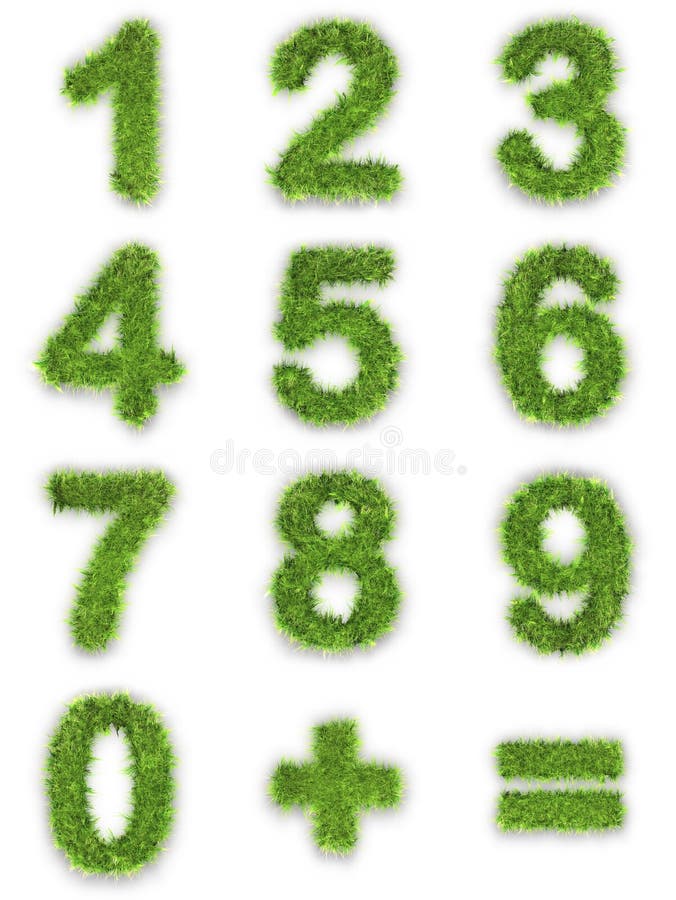 High Resolution Grass Font Collection Stock Illustration - Illustration ...