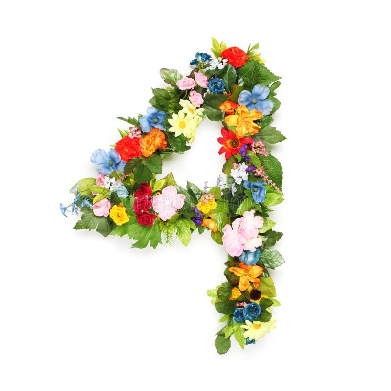 Numbers Made of Leaves & Flowers Stock Photo - Image of letters ...