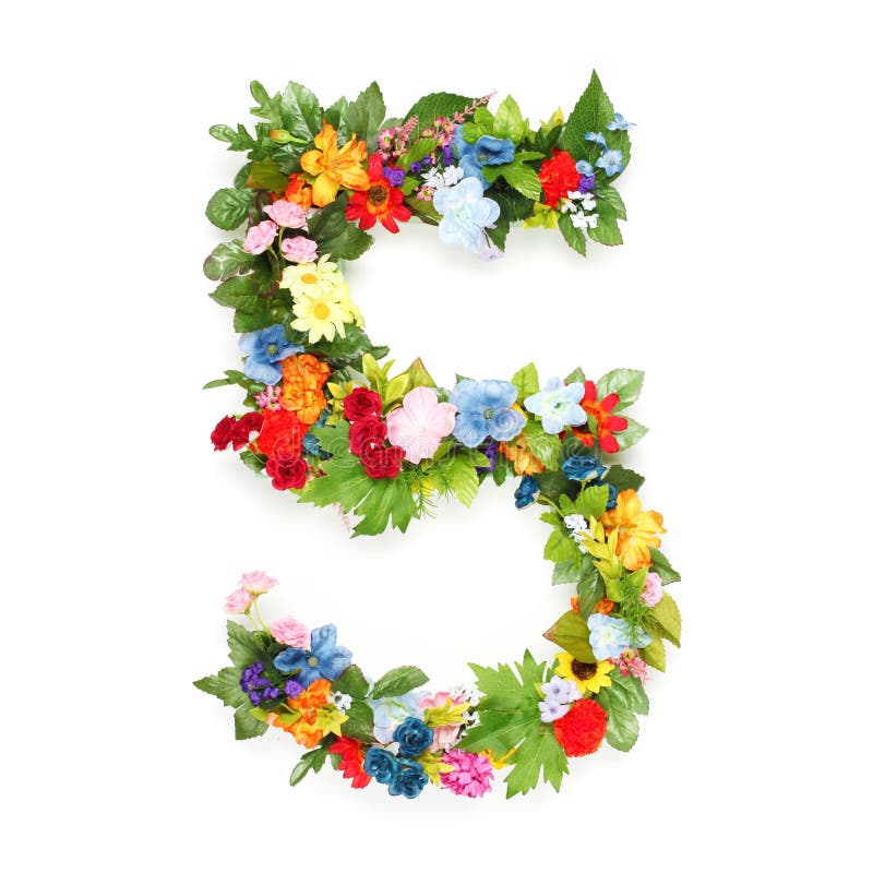 Numbers Made of Leaves & Flowers Stock Photo - Image of letters ...