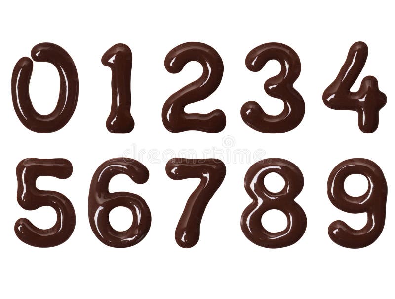 Numbers Made of Melted Chocolate in High Resolution Stock Illustration ...