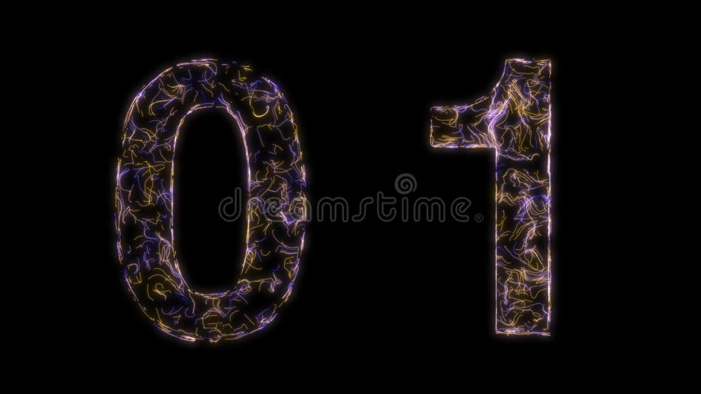 Numbers Made Out of Glowing Lines Stock Illustration - Illustration of ...
