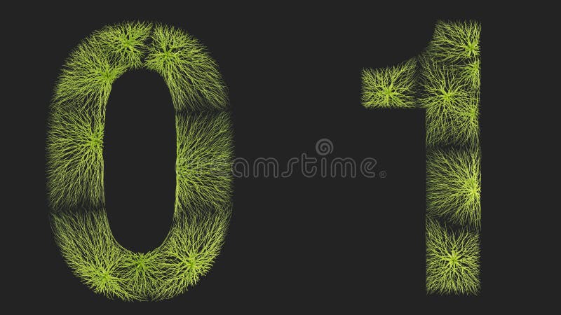 Numbers Made Out of Green, Grass Like, Lines Stock Illustration ...
