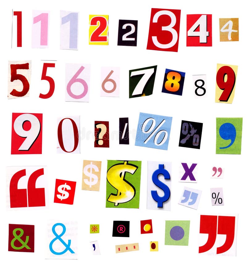 Numbers Magazine Cutouts Stock Photos - Image: 2647943