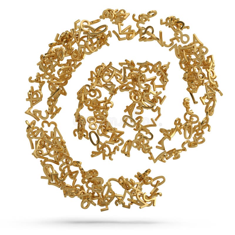 Numbers Make Up an E-mail Symbol Isolated on White Background. 3 Stock ...