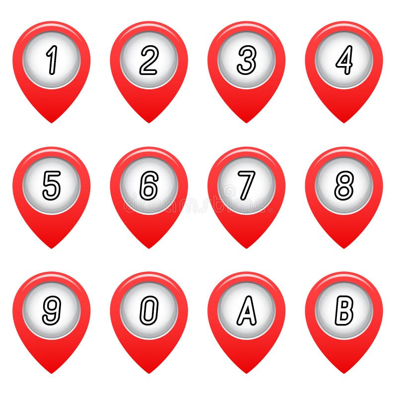 The Numbers on the Map Arrows. Vector Illustration. Stock Illustration ...