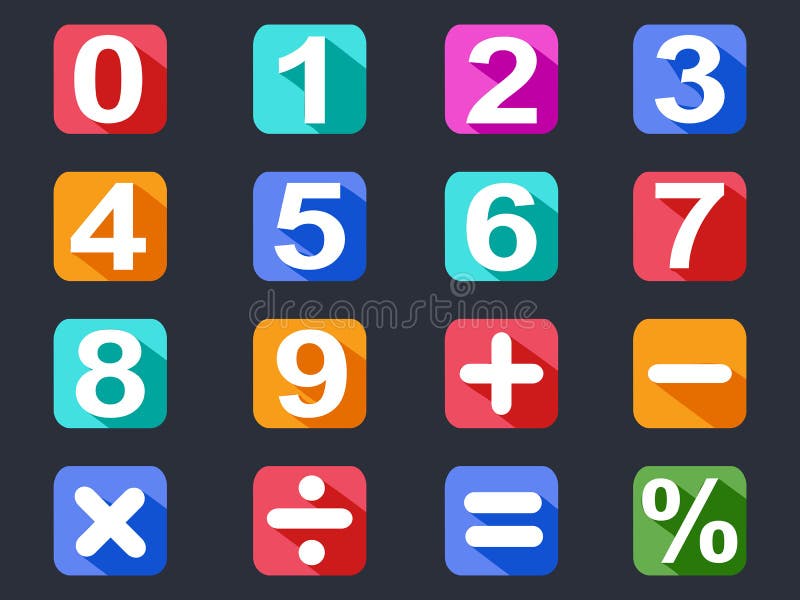 Math icons set stock vector. Illustration of percentage - 37743511