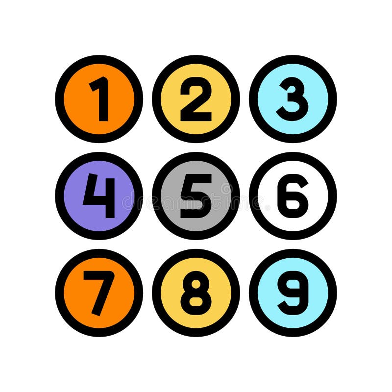 Numbers Math Science Education Color Icon Vector Illustration Stock ...