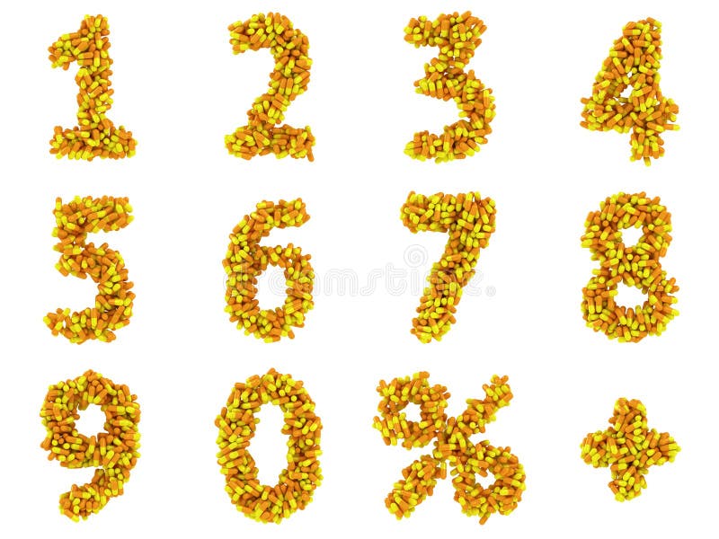 Numbers and math symbols stock illustration. Illustration of font ...