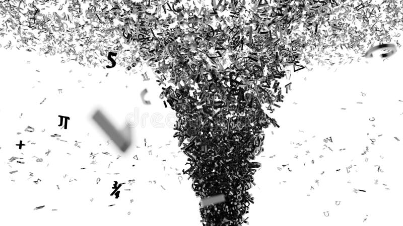 Flying Numbers and Math Symbols Stock Illustration - Illustration of ...