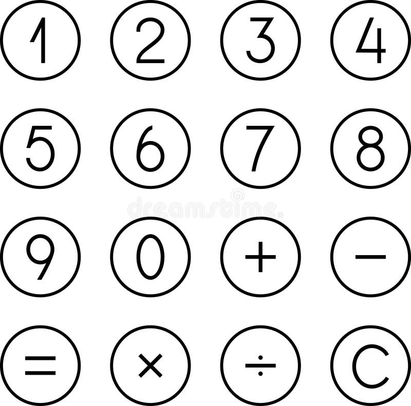 Numbers and Mathematical Symbol Icons Vector Stock Vector ...