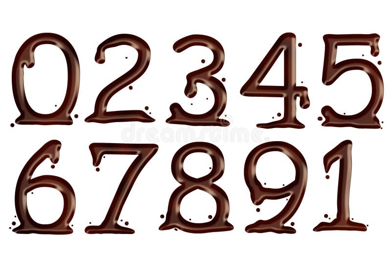 Chocolate Numbers Candles for Holiday Cake Stock Vector - Illustration ...