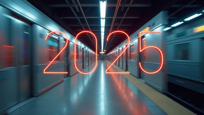The Numbers "2025" in the Metro Stock Photo - Image of underground ...