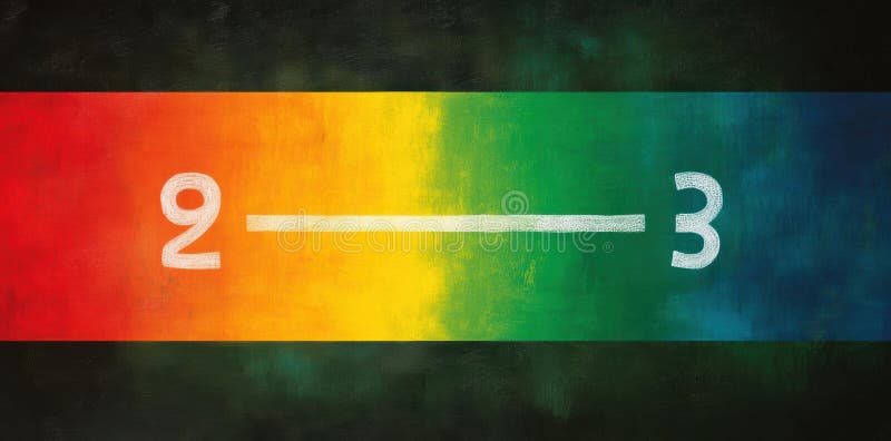 Numbers 2 Minus 3 on Colorful Chalkboard Background with Simple ...