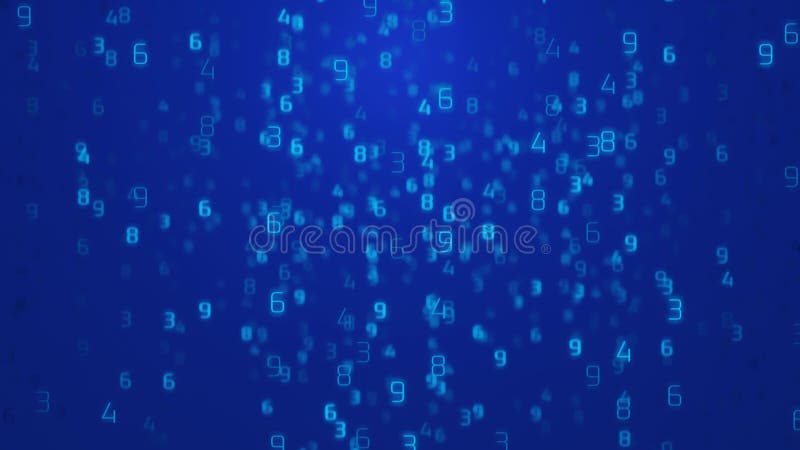 Numbers Move from Top To Bottom. Digital Background Stock Footage ...