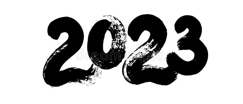 2023 Numbers. New Year Design Element. Grunge Hand Painted Texture ...