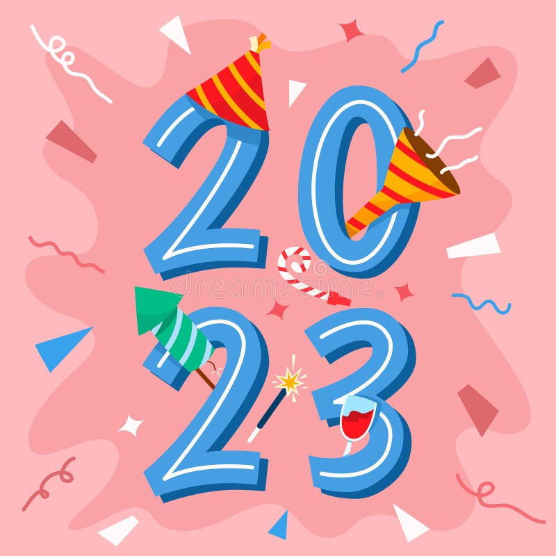Numbers of New Year stock vector. Illustration of happy - 264490922