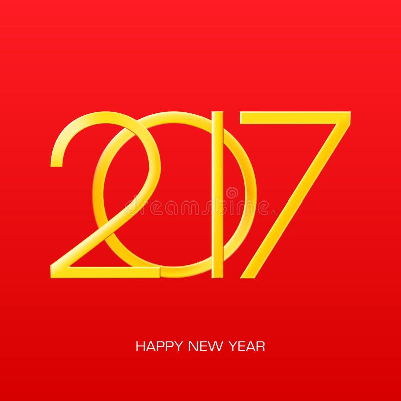 2017 Numbers of New Year on Red Gradient Background Stock Vector ...