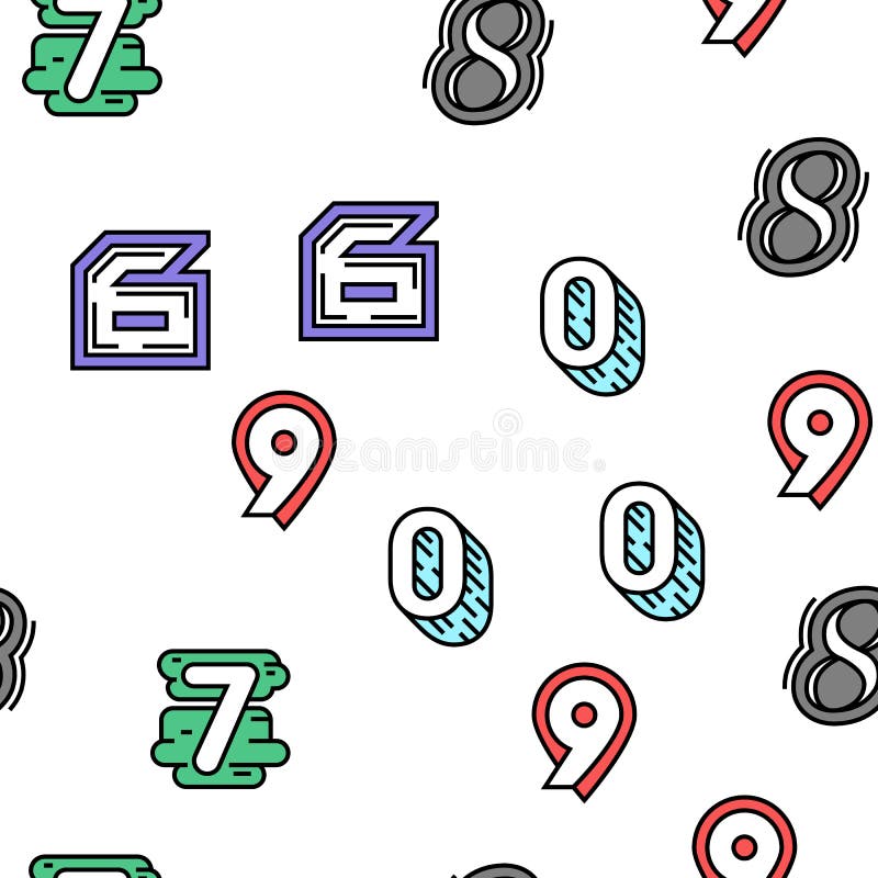 Numbers Numeral Title Vector Seamless Pattern Stock Illustration ...