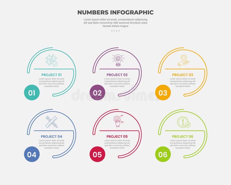Double Line Geometric Numbers. Stock Vector - Illustration of placard ...