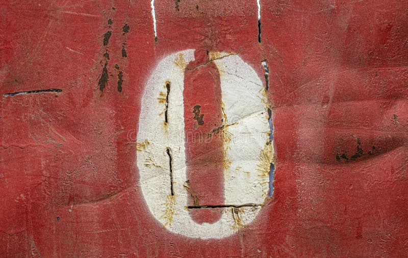 Numbers on an Old Rusty Metal Background. Texture of Old Paint and Rust ...