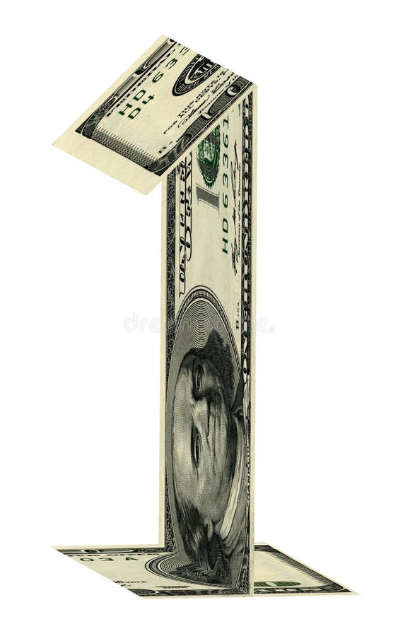 Numbers one dollars stock photo. Image of concepts, white - 82371898