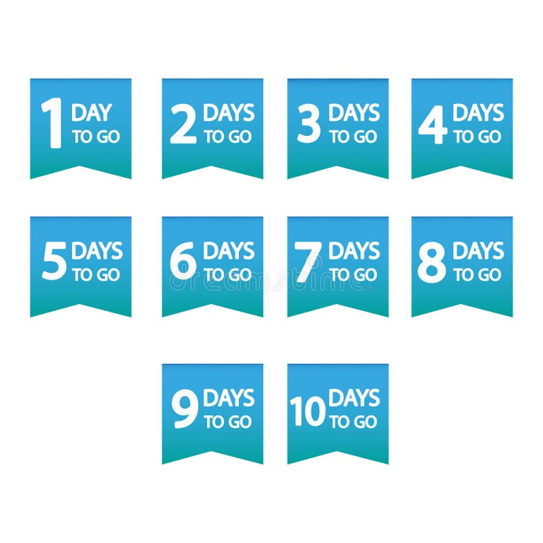 Numbers One through Ten. Blue Gradient Countdown Banners. Bold Numbers ...