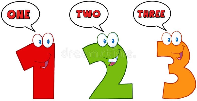 Numbers One,Two And Three stock vector. Illustration of speech - 26104200