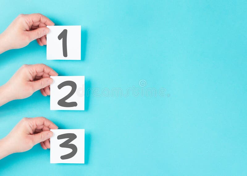The Numbers One, Two and Three are Standing on Paper, Lesson and ...