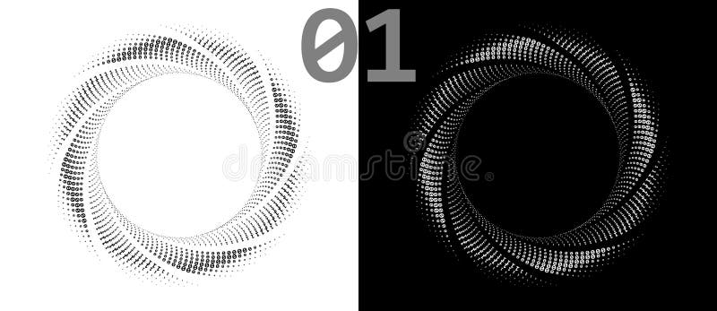 Numbers ONE and ZERO in a Spiral. Big Data Concept, Logo or Icon Stock ...