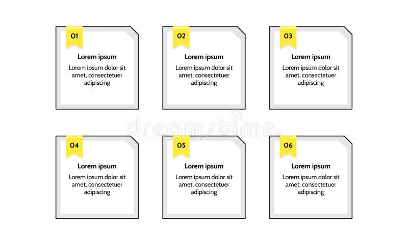 Numbers 6 Options or Steps. Process, Index. Vector Isolated ...