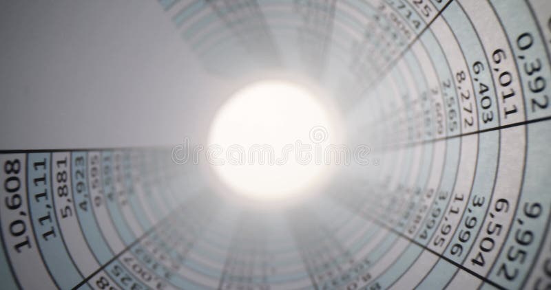 Numbers in a Paper Table in Columns and Rows and Bright Light Stock ...