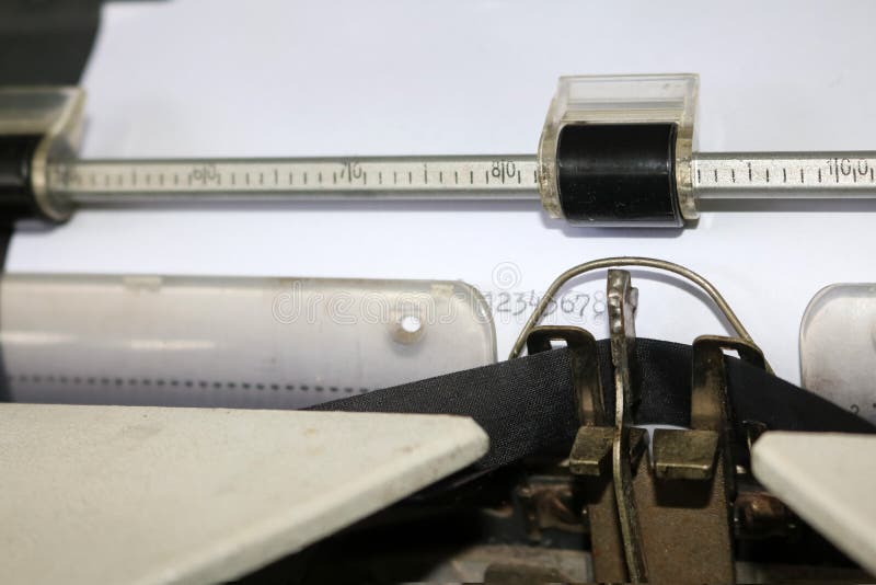 The Numbers on the Paper of a Typewriter. Stock Image - Image of ...