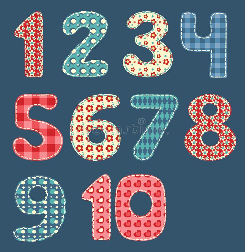Set of color numbers stock vector. Illustration of clip - 24863182