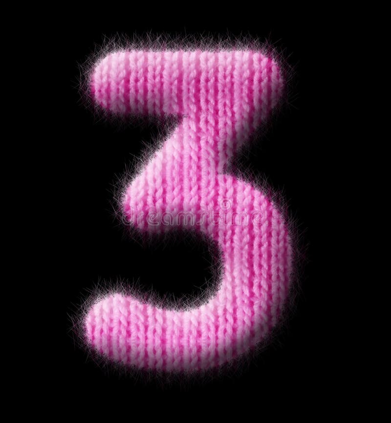 Numbers with Pink Wool Texture Stock Illustration - Illustration of ...