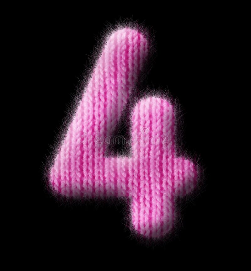 Numbers with Pink Wool Texture Stock Illustration - Illustration of ...