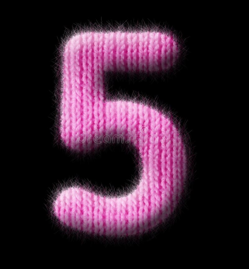 Numbers with Pink Wool Texture Stock Illustration - Illustration of ...