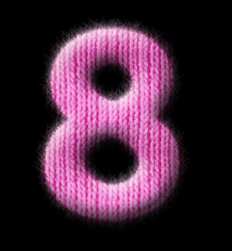Numbers with Pink Wool Texture Stock Illustration - Illustration of ...