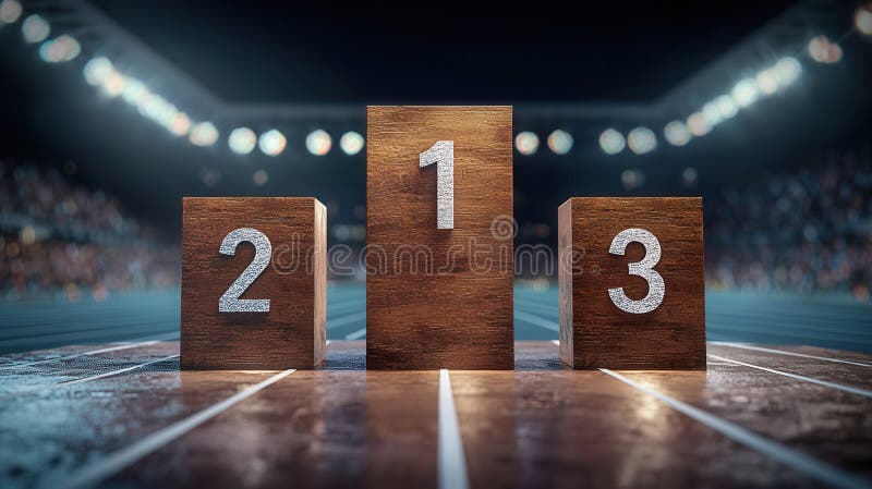 Numbers Podium Displaying First, Second, Third Winner Standing on ...