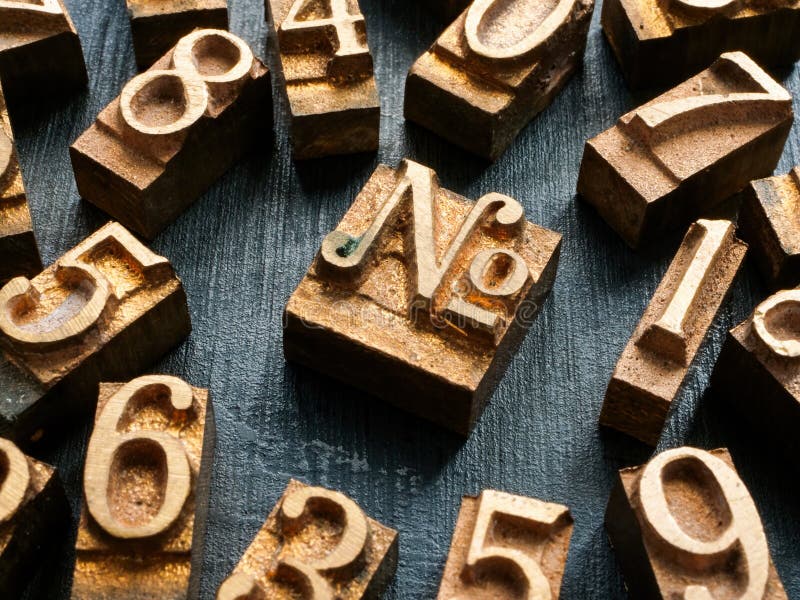 Numbers Printing Press As Concept of Lists or Order. Stock Image ...