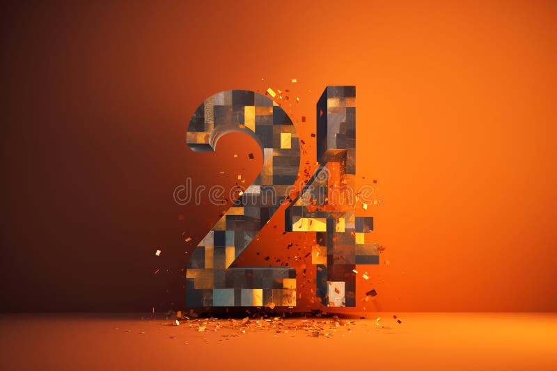 The Numbers 21 and 24 Prominently Displayed Against a Vibrant Orange ...