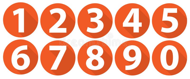 Numbers Set Red. Vector Flat Design Stock Vector - Illustration of flat ...