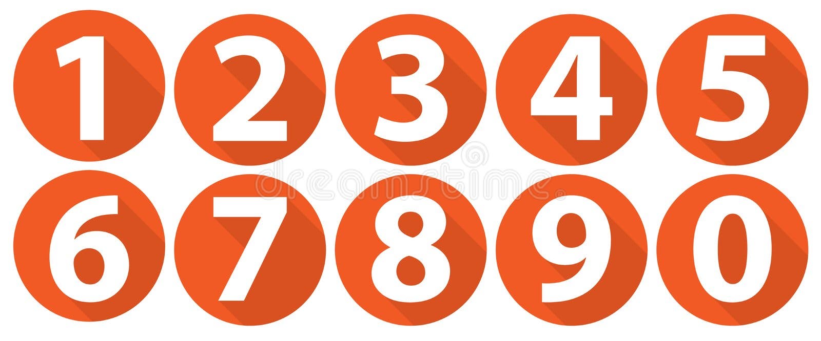 Numbers Symbols Icons Signs Simple Black and White Colored Set Stock ...