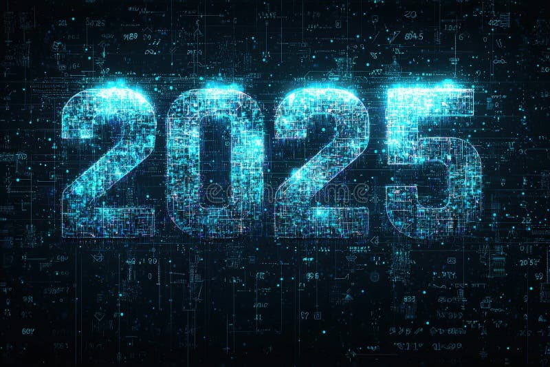 Digital Representation of the Year 2025 with Technology-inspired Design ...