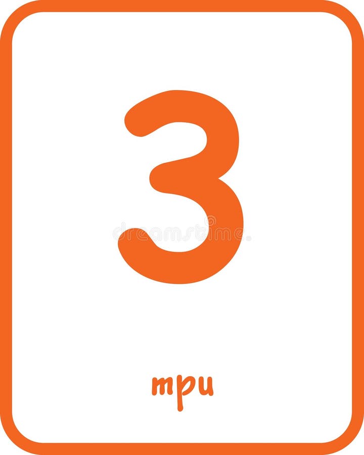 3 Russian Flashcard Numbers for Kids Stock Illustration - Illustration ...