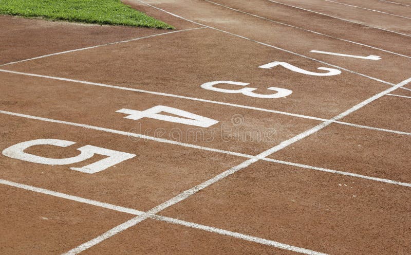 Numbers on running track stock photo. Image of perspective - 41462340