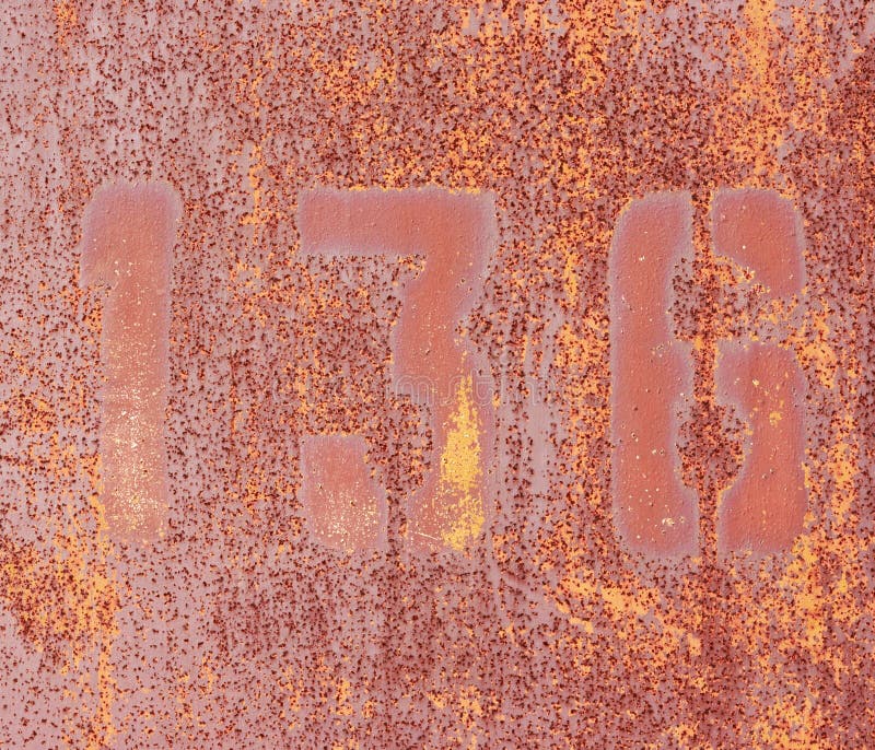 Numbers 1, 3, 6 on Rusty Iron Wall. Stock Image - Image of worn ...