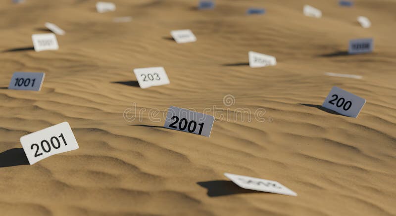 Numbers in Sand stock illustration. Illustration of surface - 376961915