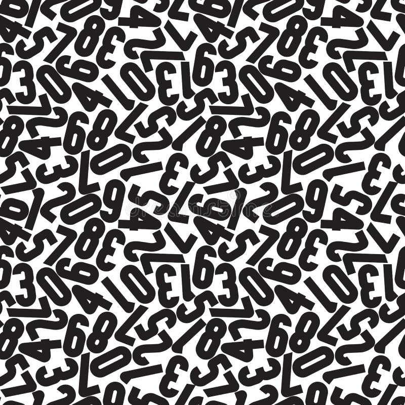 Numbers Seamless Pattern with Halftone Dots Print Textures. Stock ...