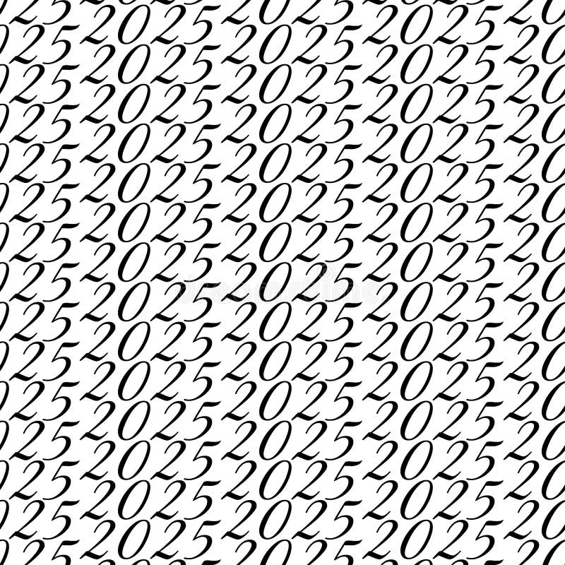 2025 Numbers Seamless Pattern. New Year Greeting Background Texture in ...